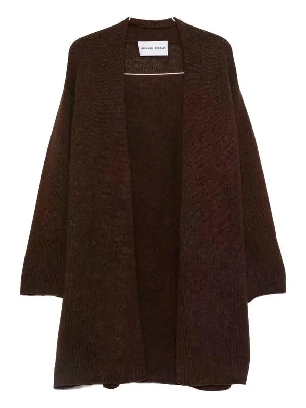 EMERSON RENALDI Knitted Open-front Cardigan - Brown