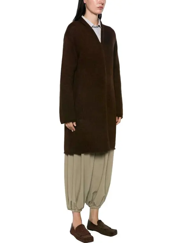 EMERSON RENALDI Knitted Open-front Cardigan - Brown