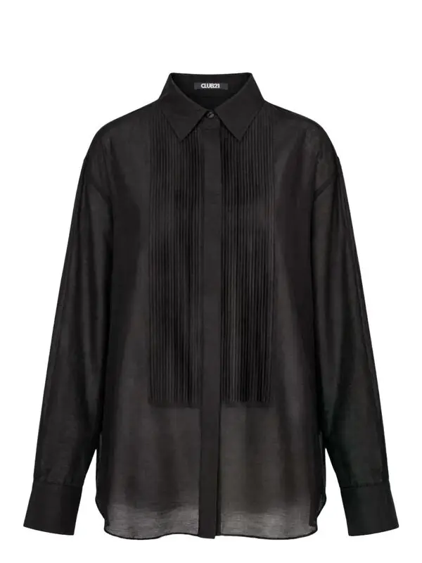 CLUB21 COLLECTION Soline Pintuck-pleat Shirt - Black