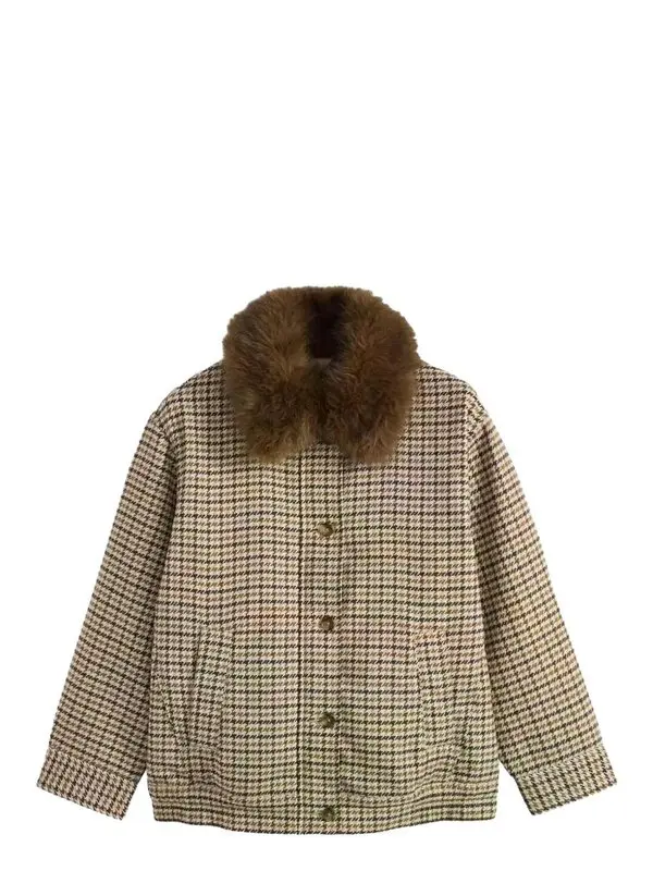 LEVI'S Billie Houndstooth Faux-fur Collar Jacket - Neutrals
