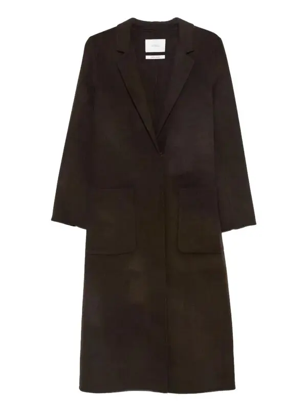 VICOLO Notched Lapel Patch Pocket Coat - Brown