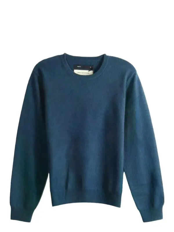 Frenckenberger Crew Neck Long Sleeve Sweater - Blue