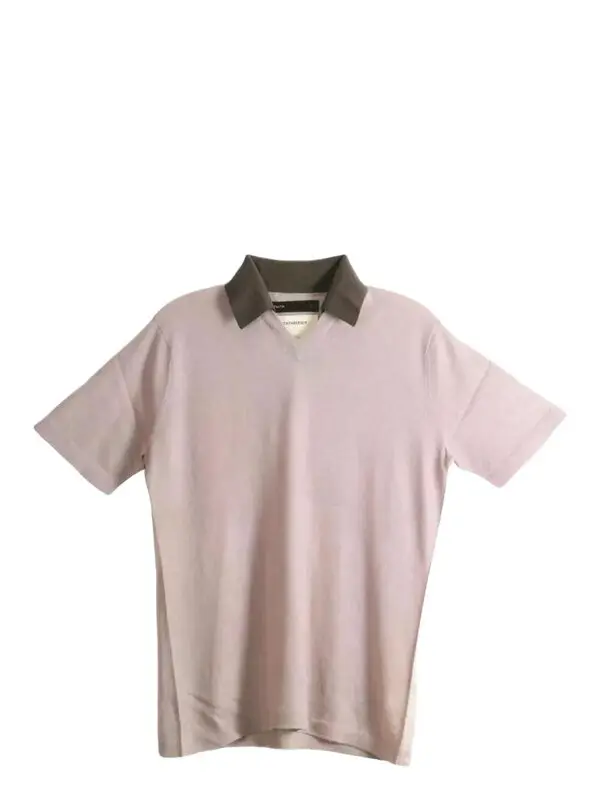 Frenckenberger V-neck Polo Shirt With Contrasting Collar - Neutrals