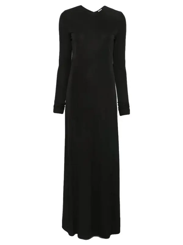 TOTEME Long-sleeve Maxi Dress With Rear Zip Fastening - Black