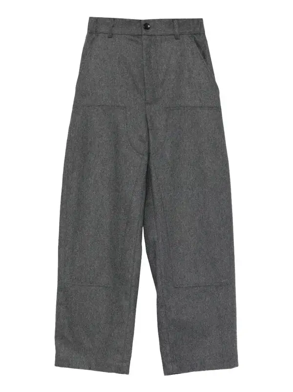 NICHOLSON & NICHOLSON Holt Patch-pocket Elasticated-waist Trousers - Grey
