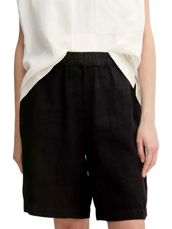 MOS MOSH Linen Elasticated Shorts - Black