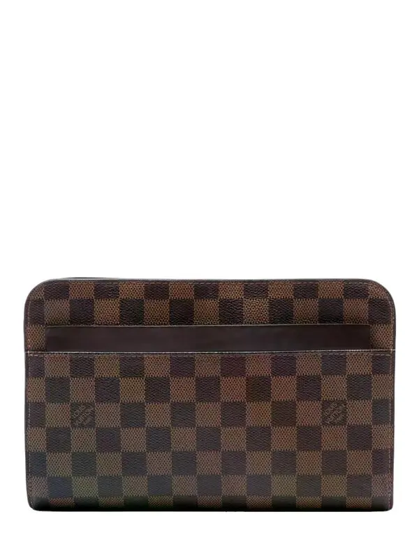 LOUIS VUITTON Damier Ebene Saint Louis Clutch Bag - Brown