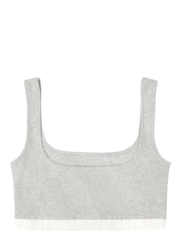 ENTIRE STUDIOS Ribbed Knit Cropped Top - Grey