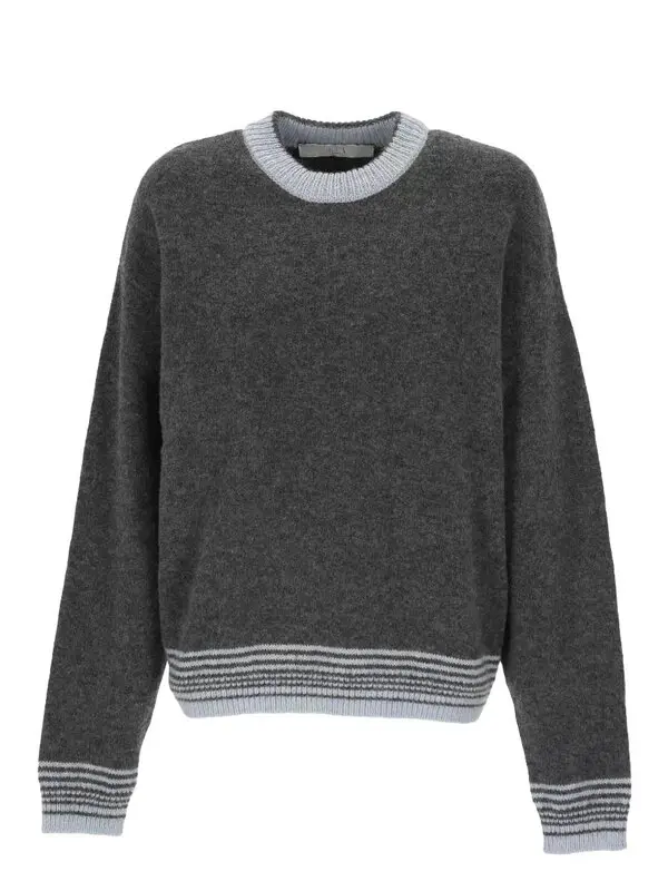 TELA Striped Cuff Sweater - Grey
