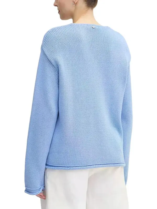 MOS MOSH V-neck Chunky Knit Sweater - Blue