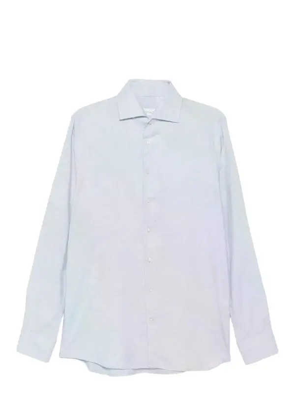 PROFUOMO Spread-collar Long-sleeve Shirt - Blue