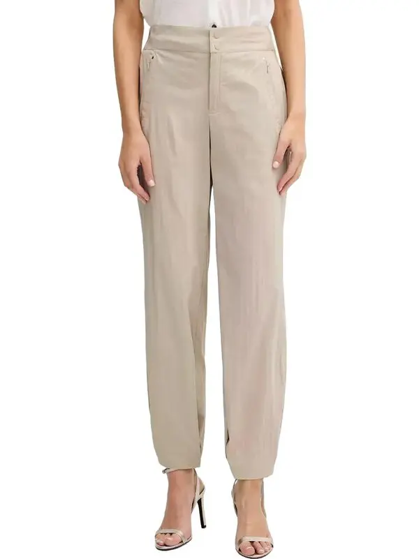 MOS MOSH Tapered Leg Trousers With Elasticated Waistband - Neutrals