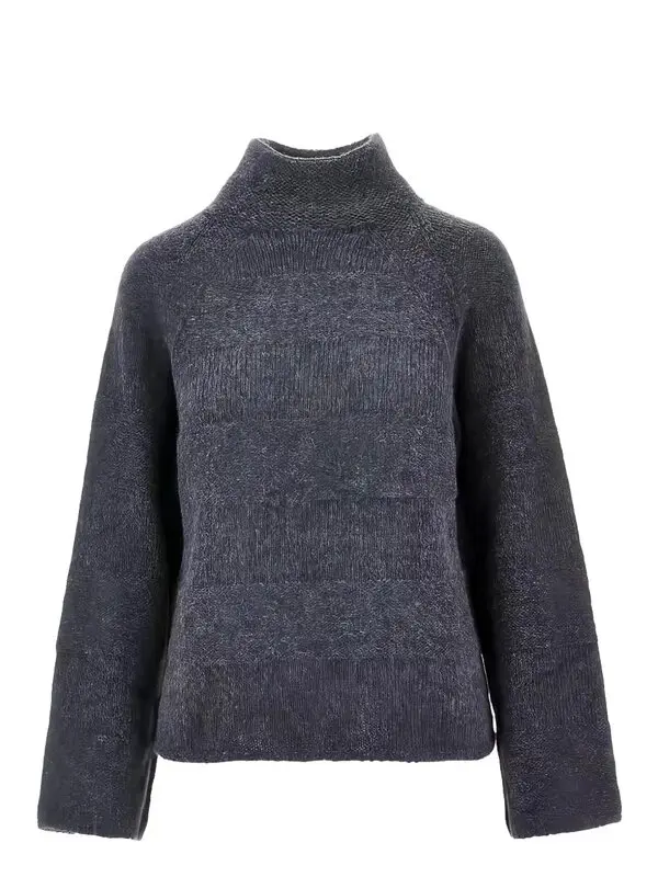 Emporio Armani Raglan Sleeve High Neck Sweater - Grey