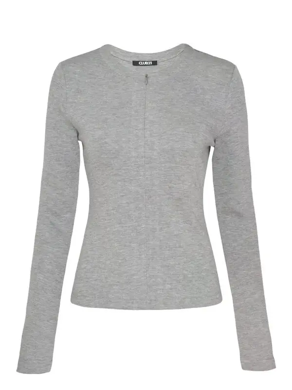 CLUB21 COLLECTION Mira Zip-fastening Long-sleeve Sweater - Grey
