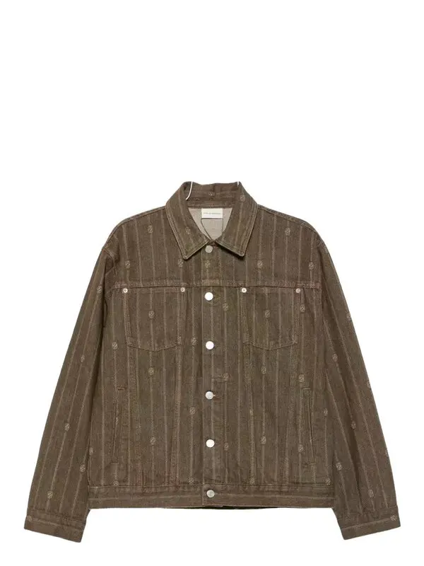 Drole De Monsieur Logo-monogram Denim Jacket - Brown