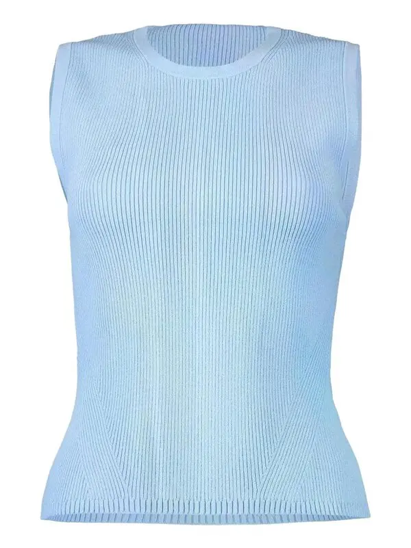 Veronica Beard Sid Ribbed Knit Tank Top - Blue