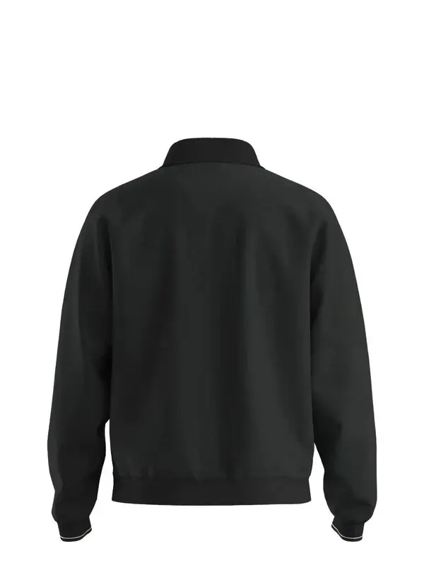 BOSS Zip-up Sweatshirt With Ribbed Texture - Black