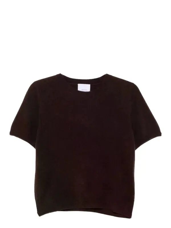 IVORY PARIS Short Sleeve Sweater - Brown