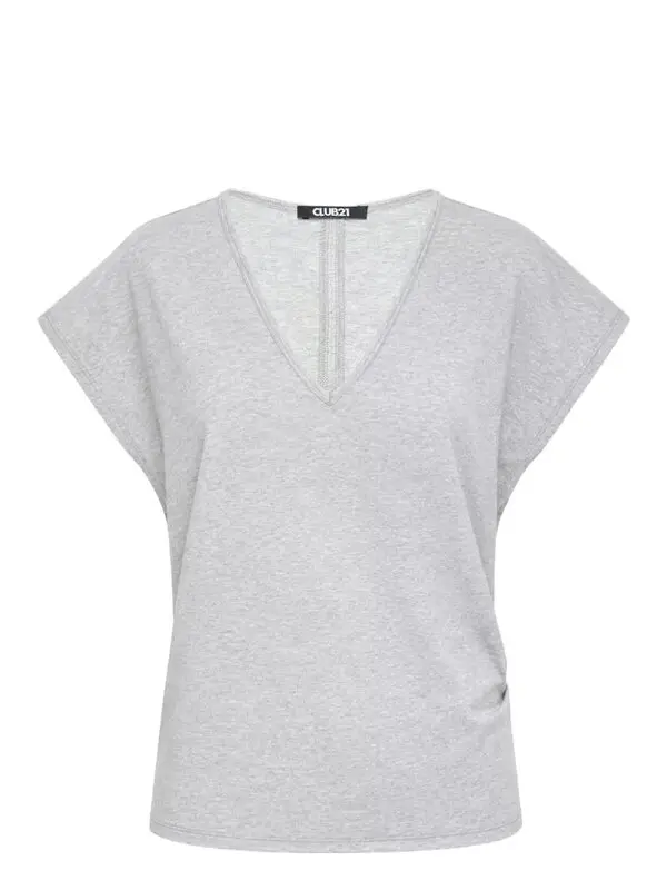 CLUB21 COLLECTION Leonie V-neck T-shirt - Grey