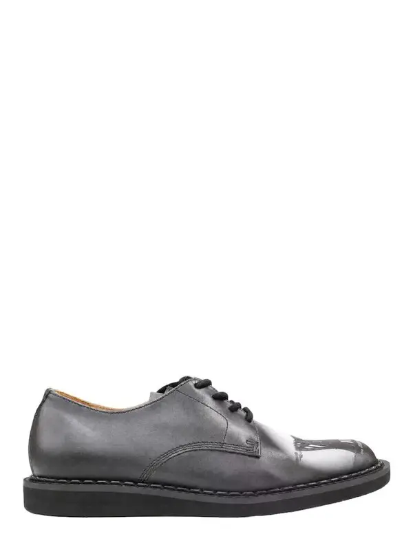 Undercover Graphic Print Leather Derby Shoes - Black