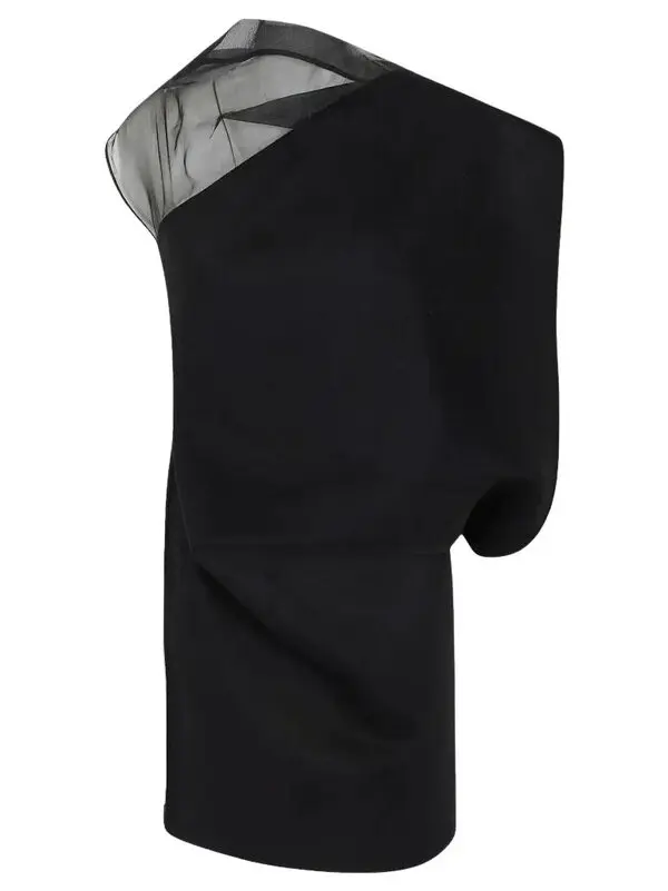 Sportmax Asymmetric Neck Midi Dress - Black