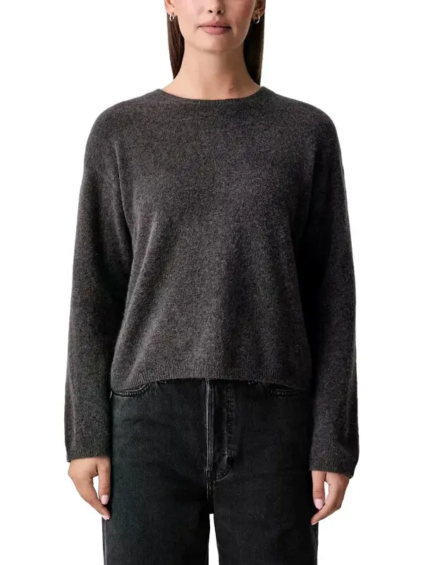 MOS MOSH Brushed Texture Crew Neck Sweater - Grey