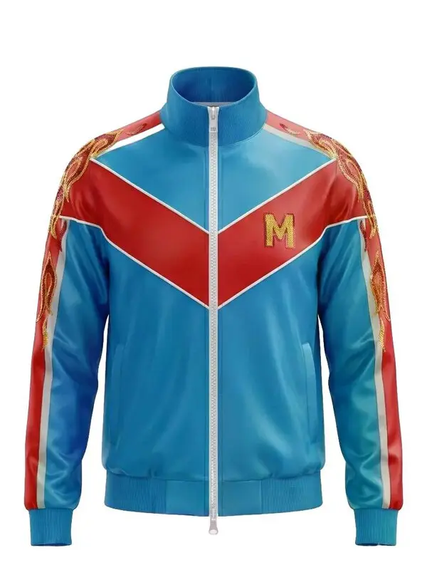 MOTHER Logo-patch Panelled Jacket - Blue