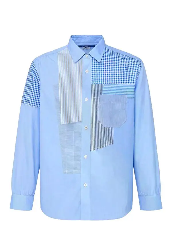 Junya Watanabe Patchwork-design Long-sleeve Shirt - Blue