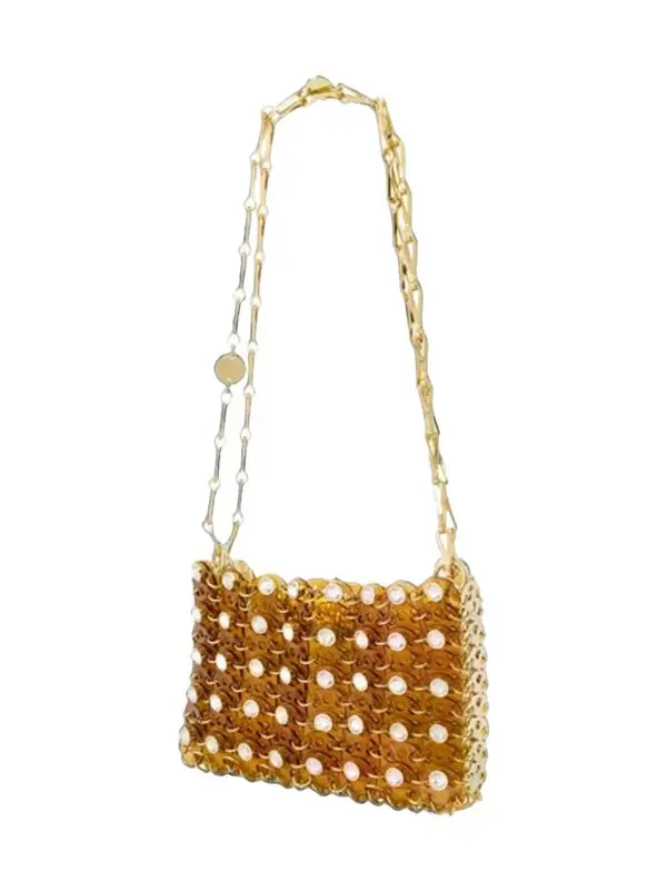 Rabanne 1969 Nano Crystal Embellished Shoulder Bag - Brown