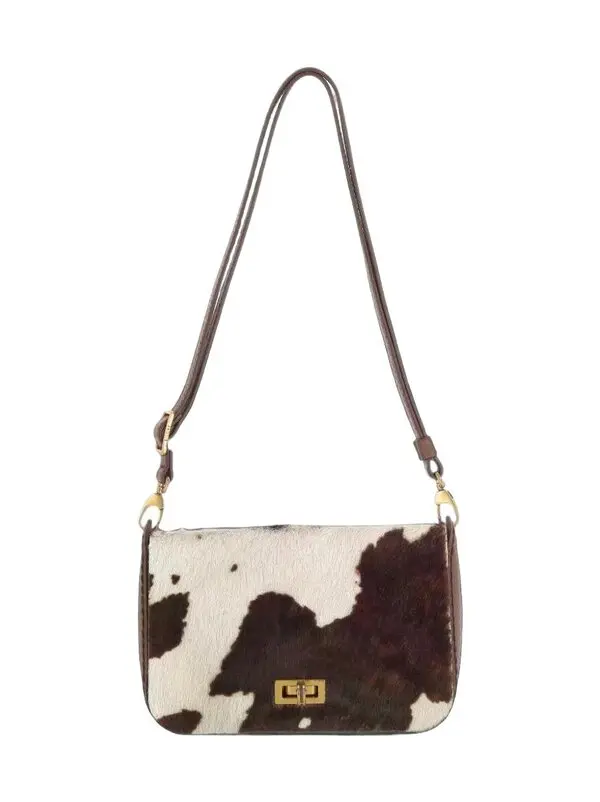 VISONA` Visona Cow Print Leather Shoulder Bag - Neutrals