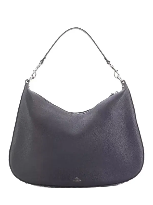 Valentino Garavani Rockstud Zip Leather Medium Hobo Bag - Black