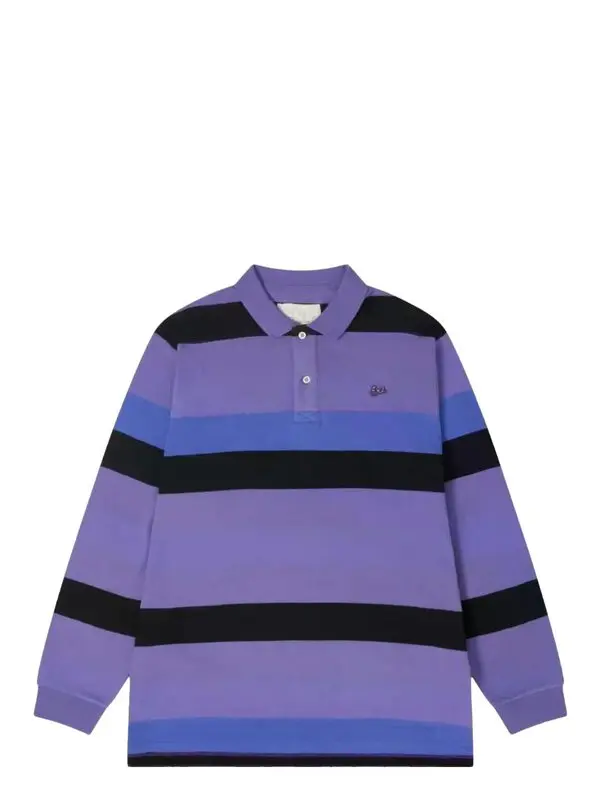 ERL Striped Long-sleeve Polo Shirt - Purple