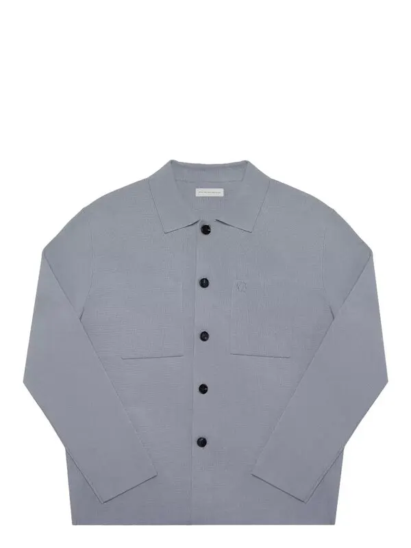 DOMAINE DES ARTISTES Knitted Patch-pocket Shirt Jacket - Grey
