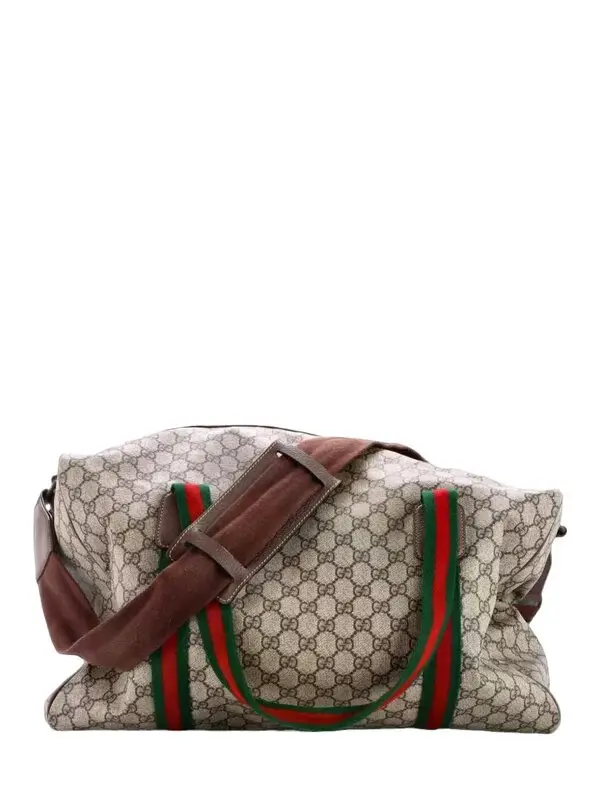 Gucci Gg Coated Canvas Convertible Duffle Bag - Brown