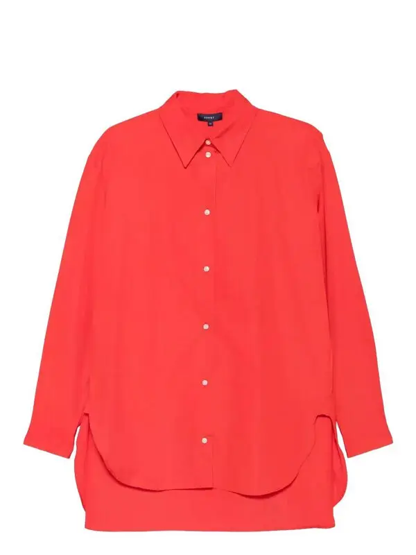 Soeur Curved Hem Shirt - Red