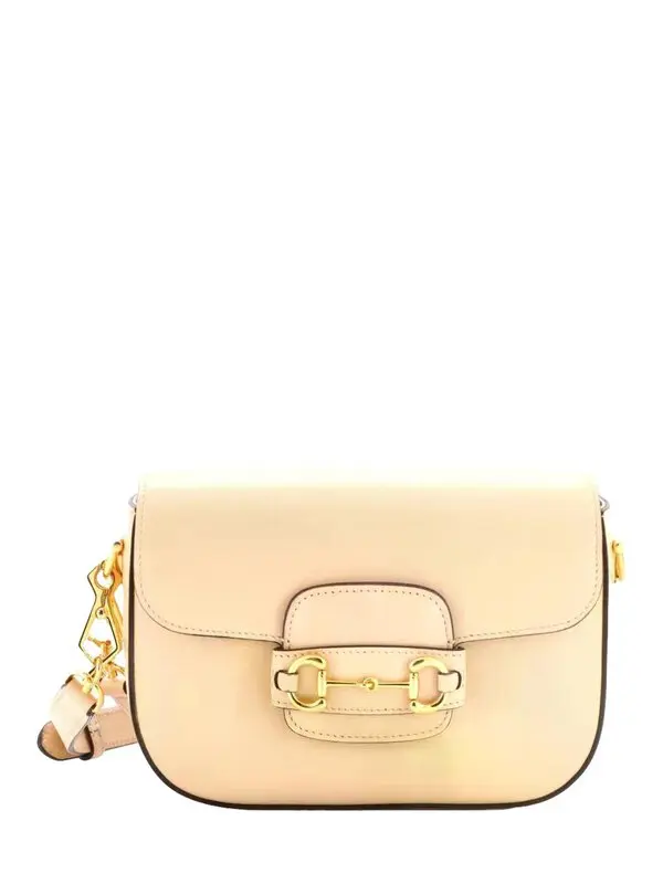 Gucci Horsebit 1955 Shoulder Bag Mini Leather Crossbody Bag - Neutrals