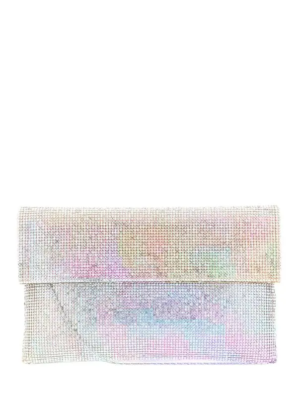 TWENTY FOURHAITCH Nyalis Crystal-embellished Clutch Bag - Neutrals