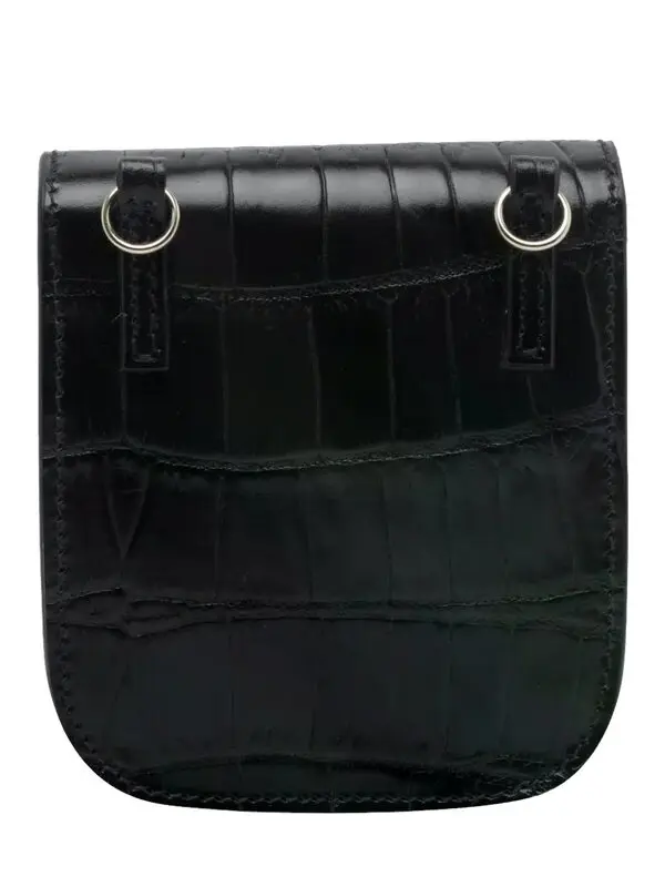 HIDESINS Croc-effect Leather Shoulder Bag - Black