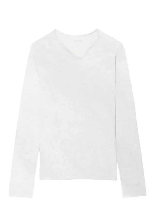 Zadig&Voltaire Monastir Henley T-shirt Long-sleeved - Grey