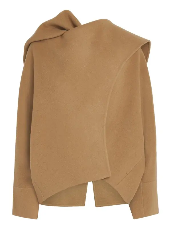 Source Unknown Wool Nuage Scarf Coat - Beige