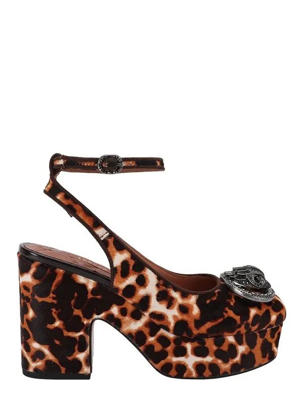 Kurt Geiger Leopard Print Chelsea Platform Pumps - Beige