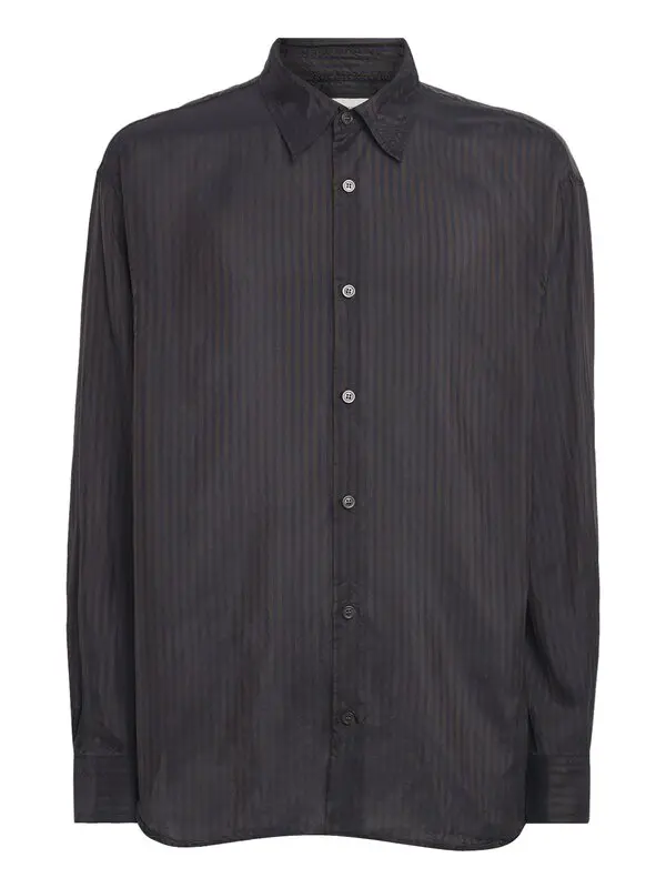 Dries Van Noten Cotton Stripe Croom Shirt - Brown