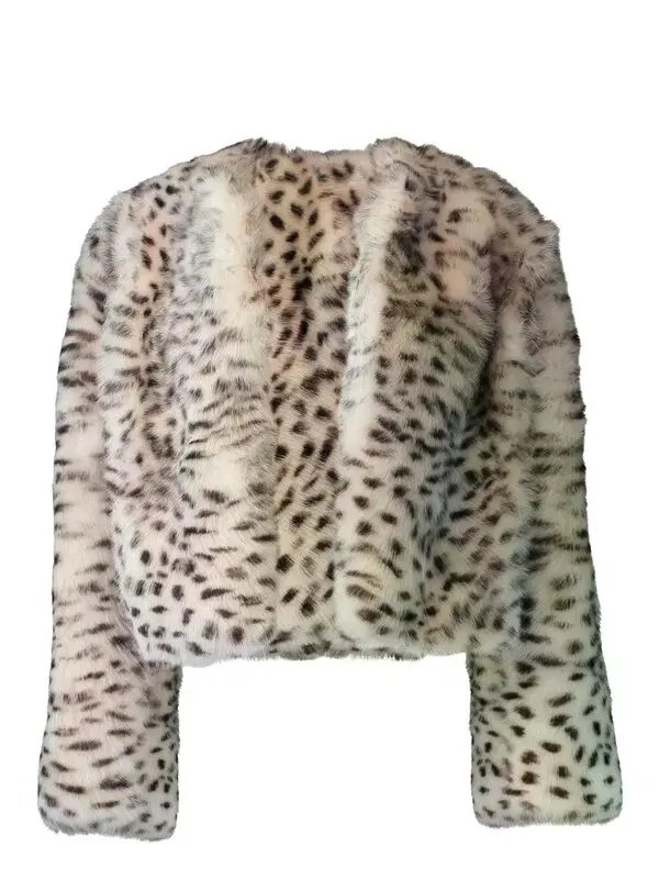 SUSAN BENDER Leopard-print Shearling Jacket - Neutrals