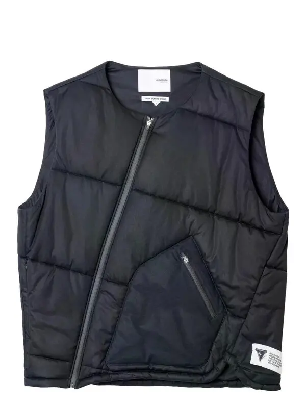 YOSHIOKUBO Asymmetrical Zip-up Padded Gilet - Black