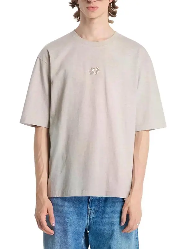 Filling Pieces Embroidered Melange T-shirt - Neutrals