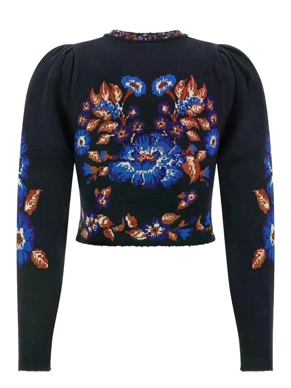Farm Rio Bow Garden Floral-inlay Top - Multicolour