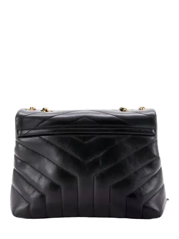 Saint Laurent Loulou Matelassé Chevron Leather Small Shoulder Bag - Black