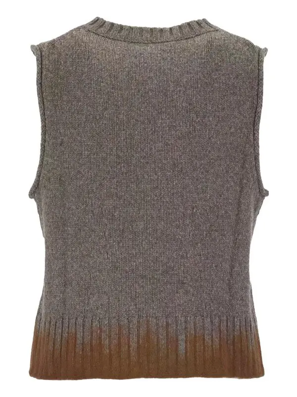 TELA Two-tone Knitted Vest - Grey