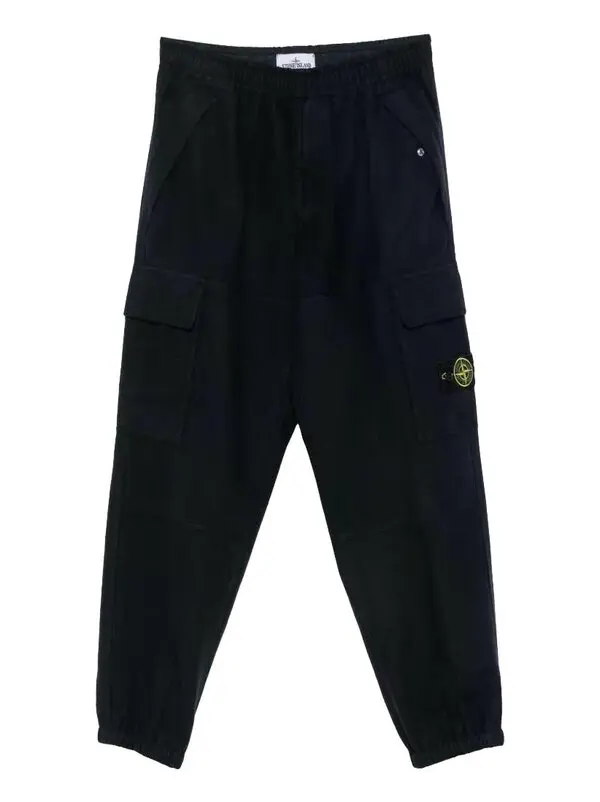 Stone Island Logo Patch Cargo Trousers - Blue