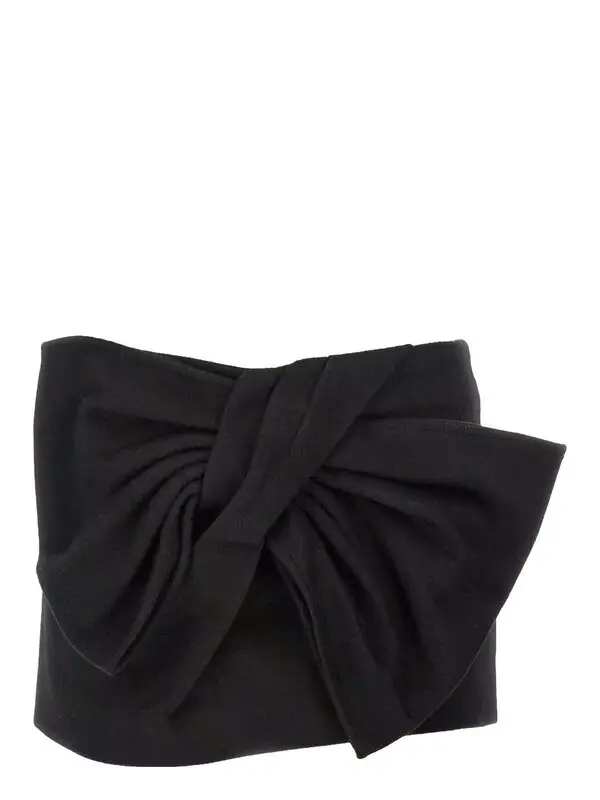 7 For All Mankind Bow Detail Mini Skirt - Black